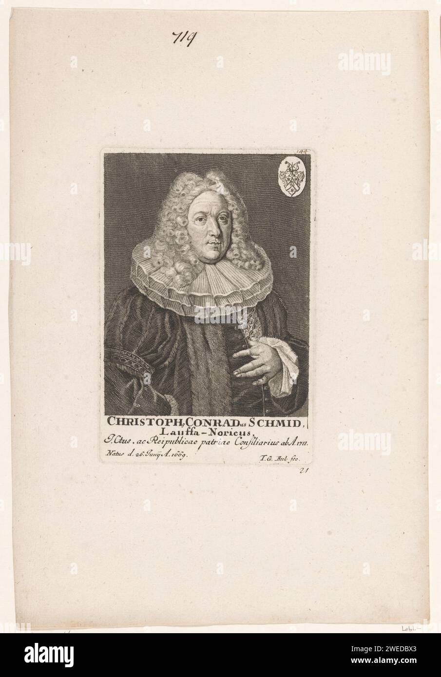 Portrait van Christoph Conrad Schmid, Tobias Gabriel Beck, 1695 - 1755 ...