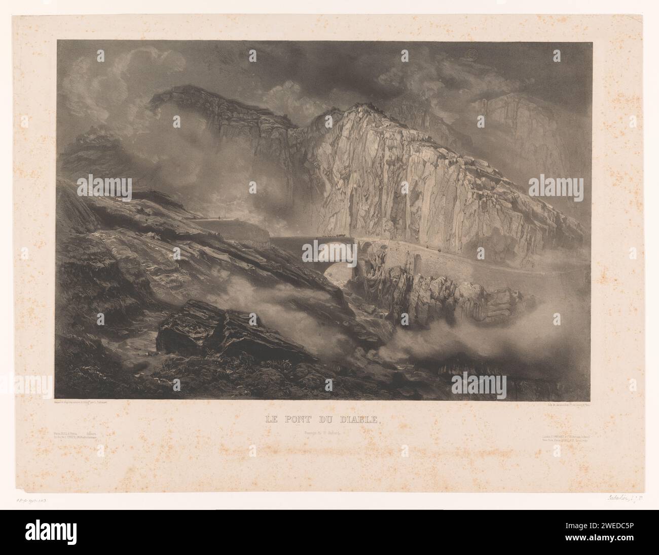 View of the Devil Bridge in the Gotthardpas, Léon Jean Baptiste ...