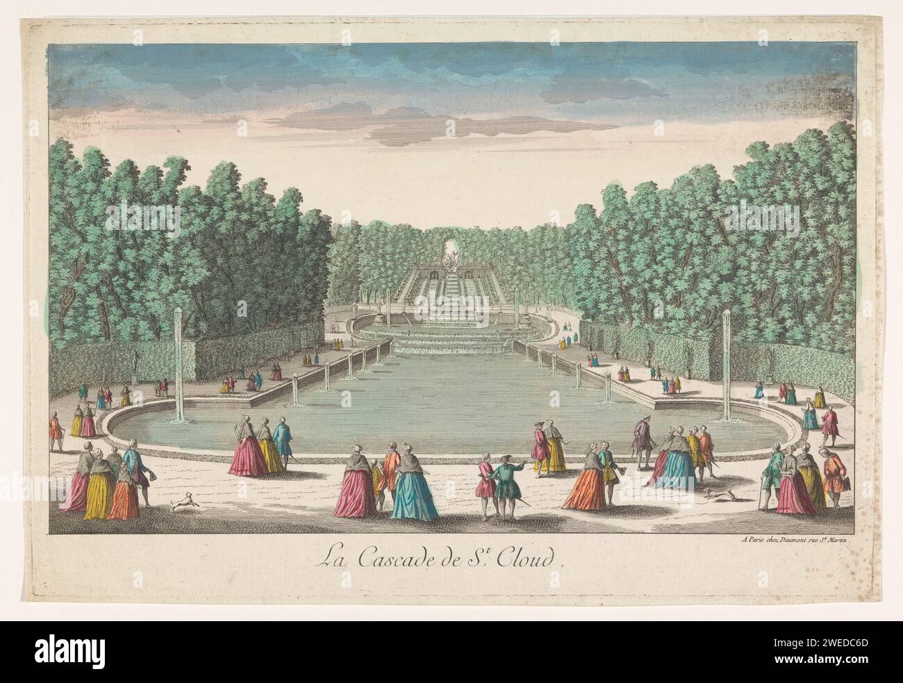 View of the cascades of the garden of the Château de Saint-Cloud, Jean ...