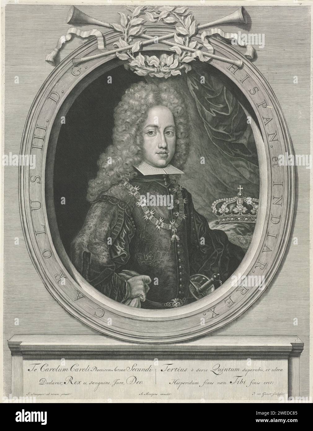 Portrait of Emperor Charles VI, Pieter van Gunst, After Frans van ...