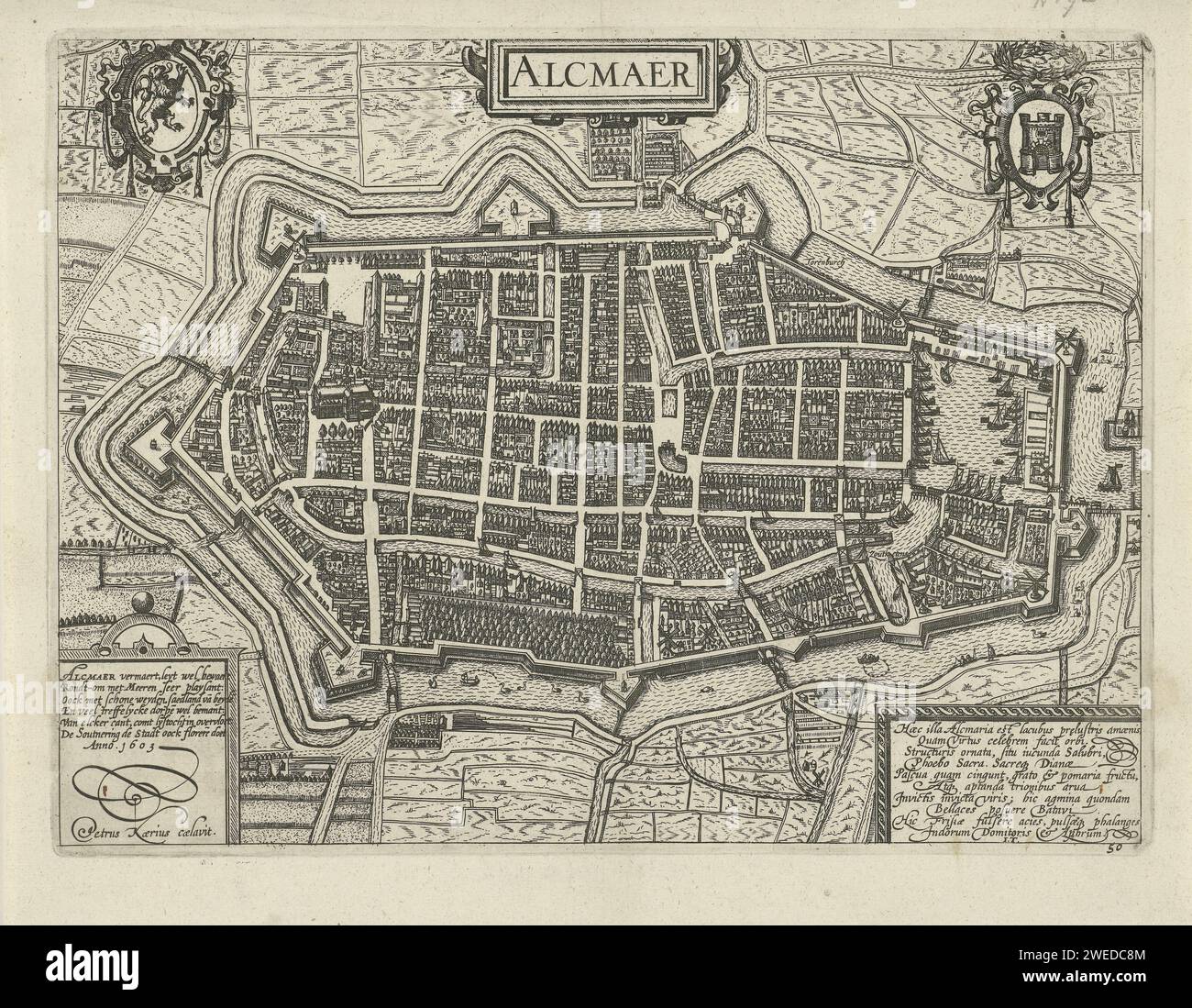Map of Alkmaar, Pieter van der Keere, 1612 print Map in a nutshell ...
