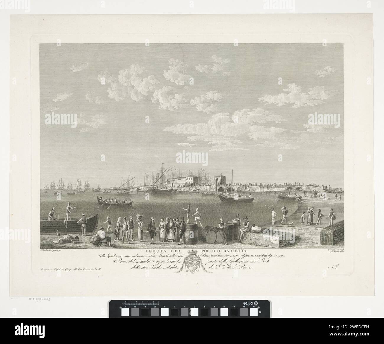 Haven van Barletta, Giovanni de Grado, after Jacob Philipp Hackert, in ...