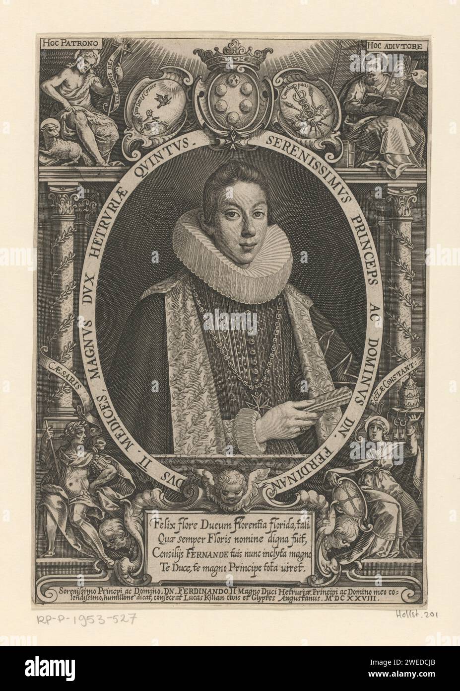 Portrait of Emperor Ferdinand II, Lucas Kilian, 1628 print Text in ...