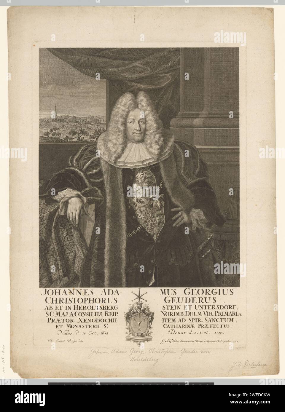 PortraT van Johann Adam Georg Christoph Geuder von Heroldsberg, Gustav ...