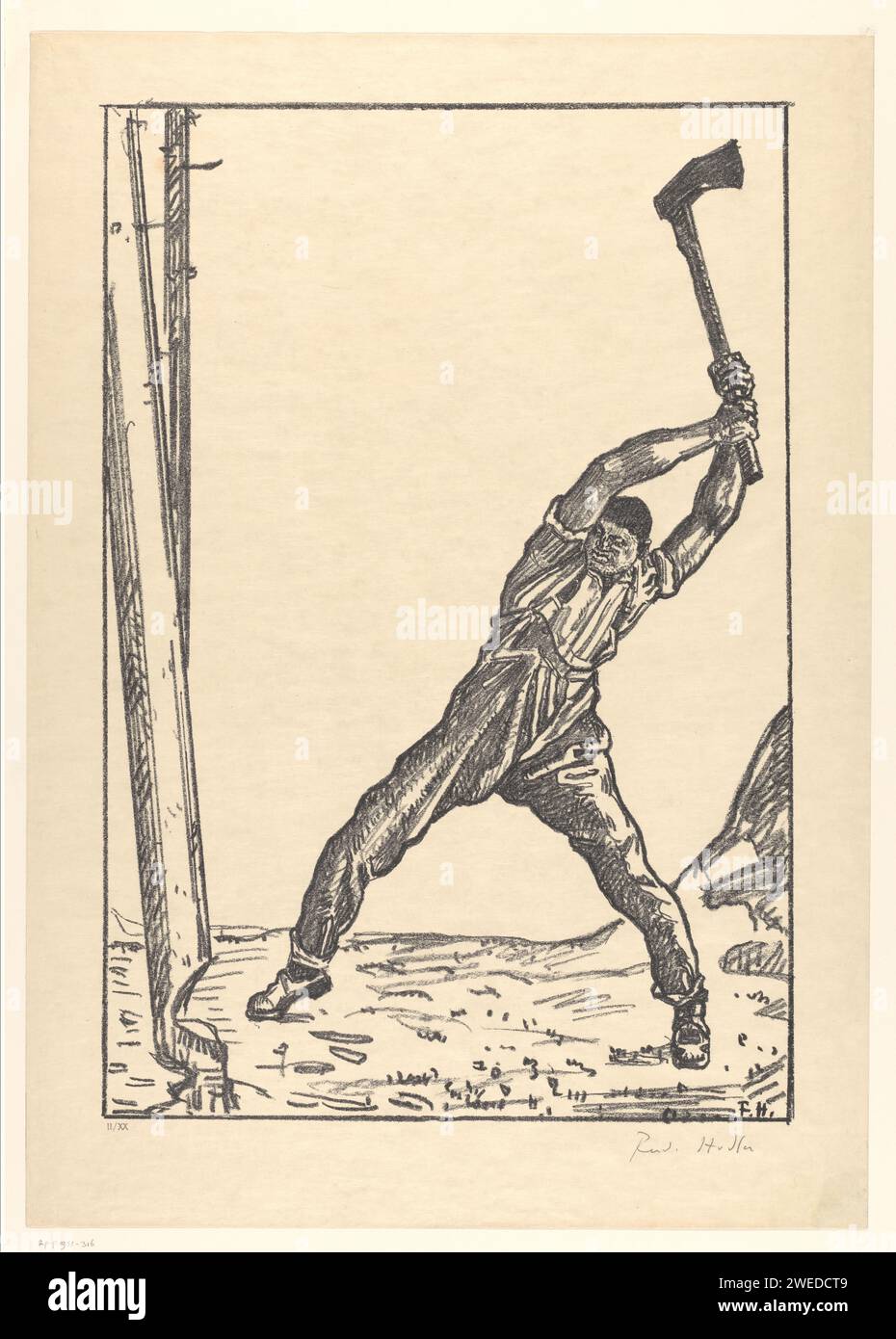 Houthakker, Ferdinand Hodler, 1908 - 1918 print paper woodcutting ...