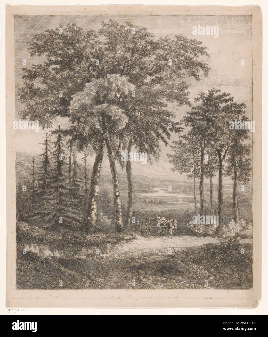 Landscape with Paardenkar, Jean Théodore Joseph Linnig, 1825 - in Or ...