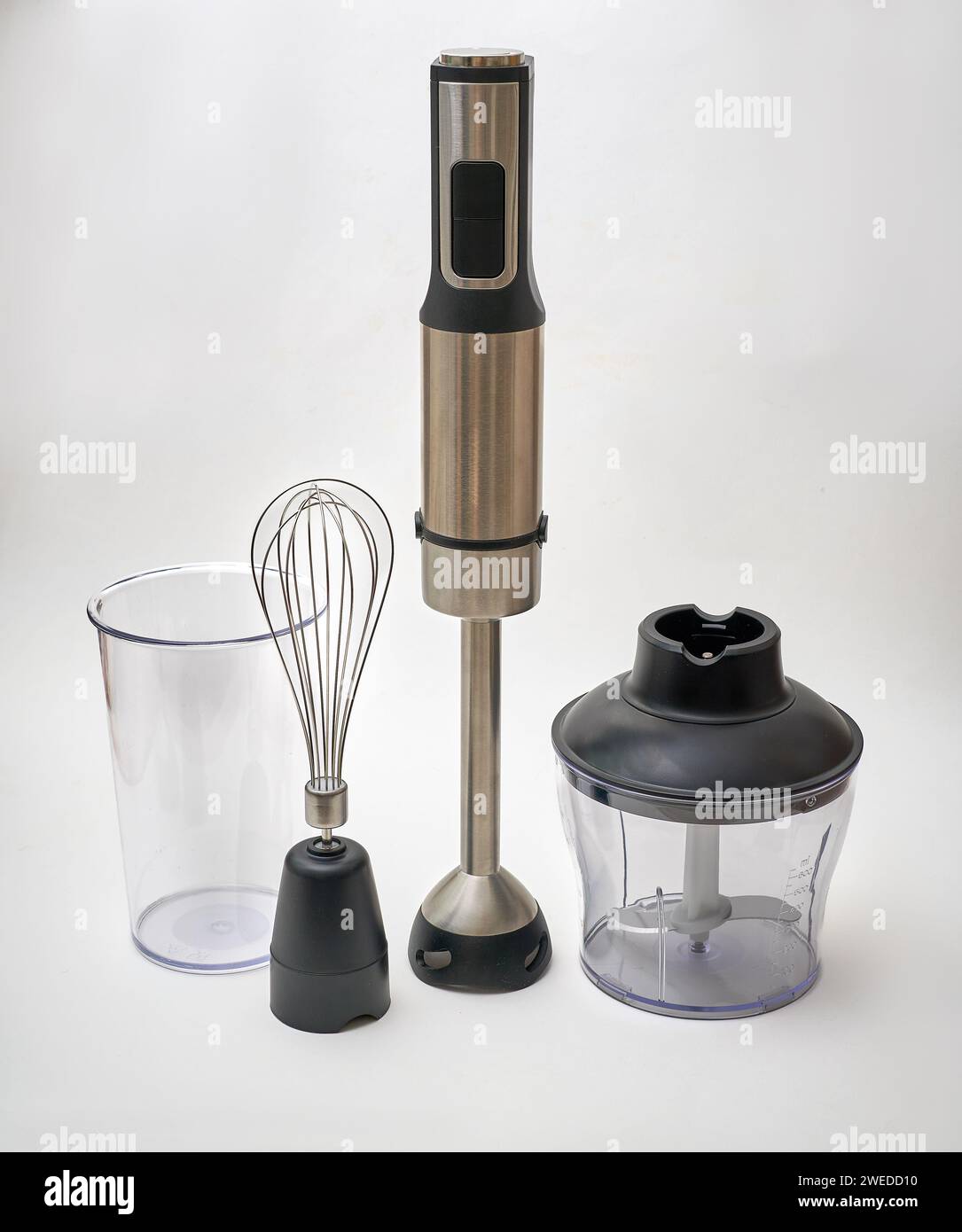 Immersion hand blender with various attachments and two cups. Electric ...