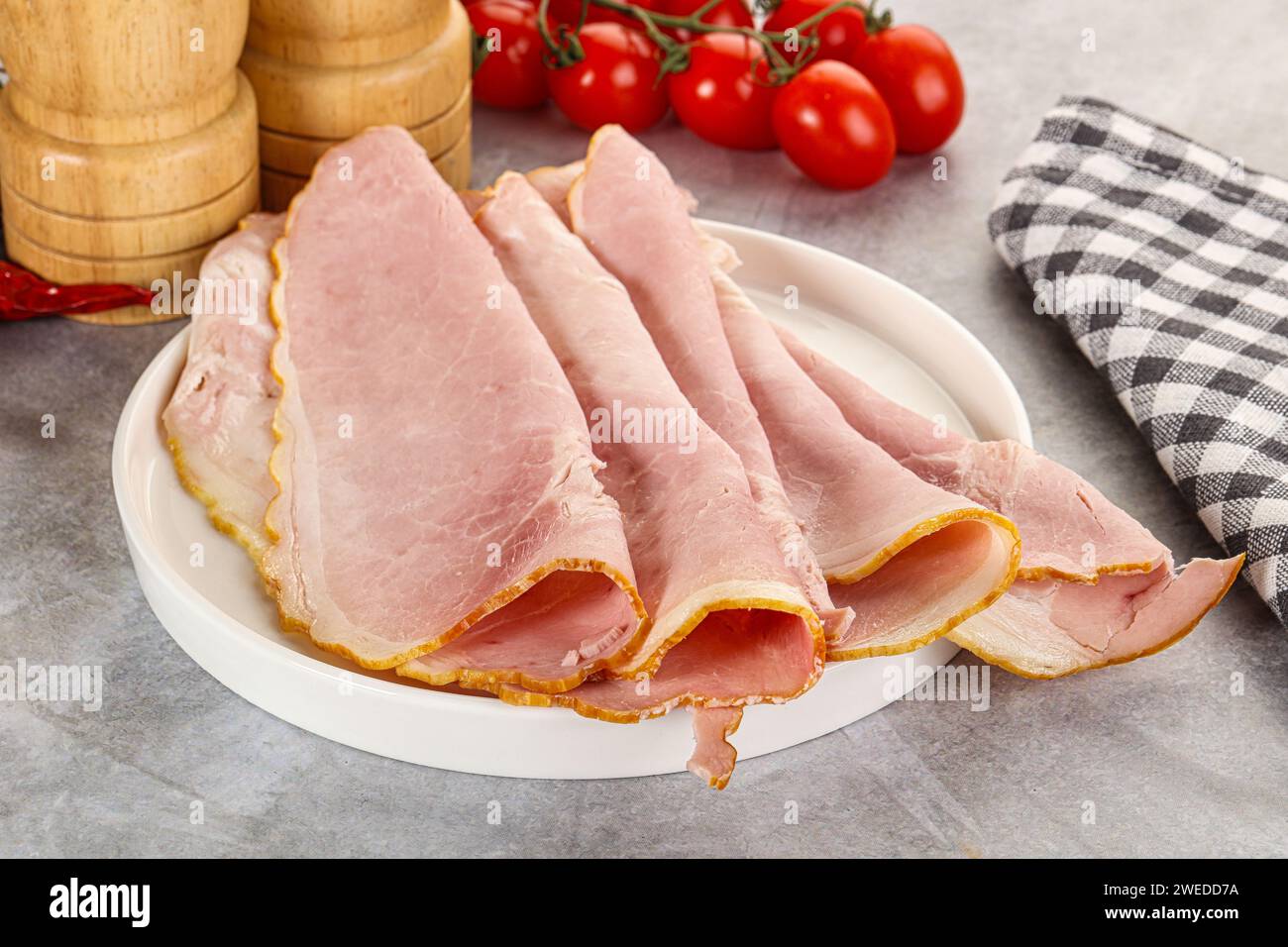 Italian Prosciutto Kotto snack appetizer in the plate Stock Photo - Alamy