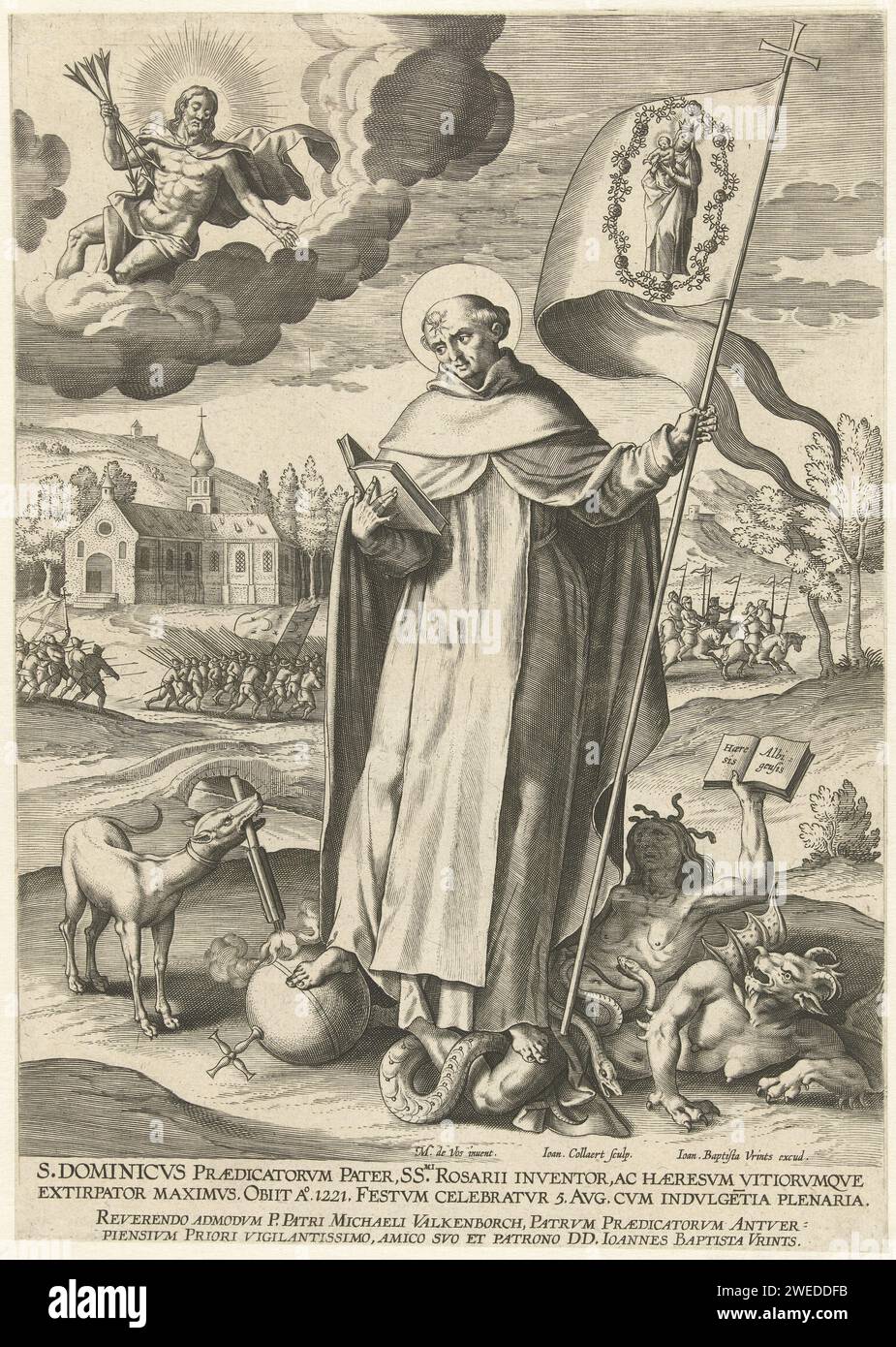 Holy Dominicus, Jan Collaert (II), After Maerten de Vos, 1576 - 1628 ...