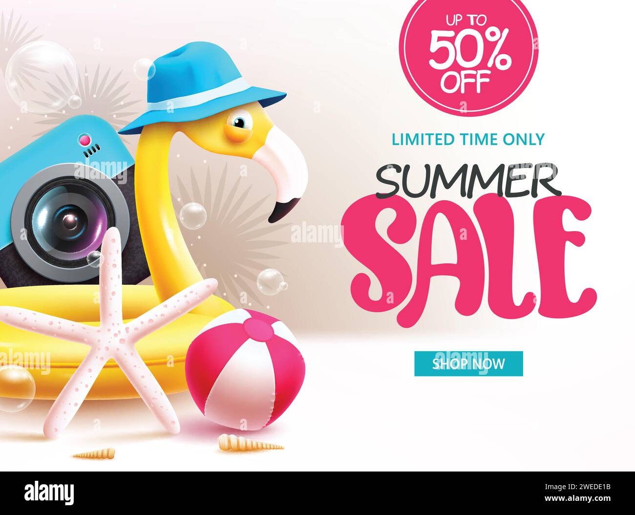 Summer sale text vector banner design. Summer limited time offer with ...
