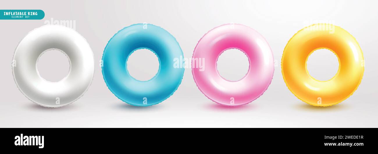 Summer inflatable ring vector set design. Summer floaters rings in ...