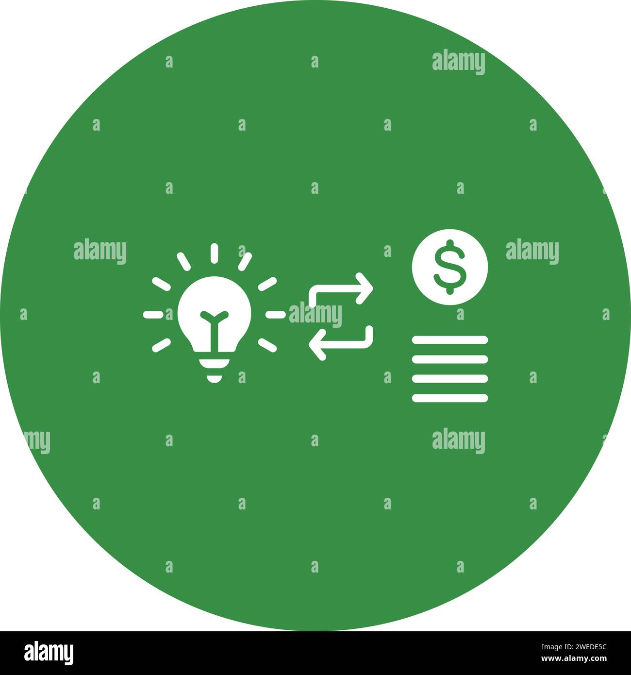 Convert Idea Into Money Icon Vector Image Stock Vector Image And Art Alamy 