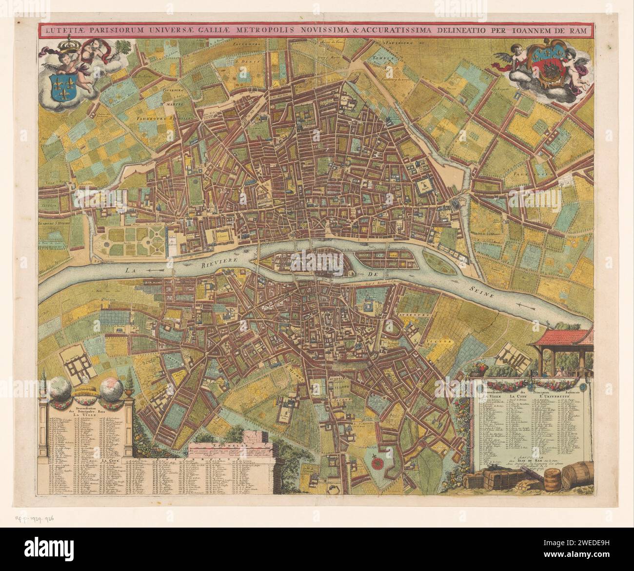 Map of Paris, Anonymous, Johannes de Ram, 1668 - Before 1685 print ...