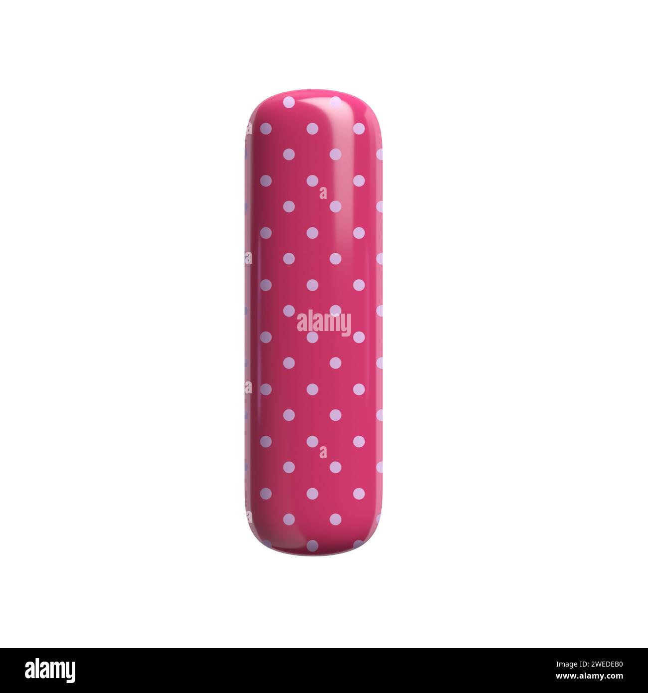 Polka dot letter L - Lowercase 3d pink retro font - Suitable for ...