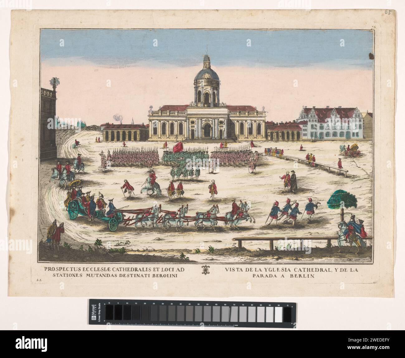 View of the Alte Domkirche in Berlin with a procession on the square ...