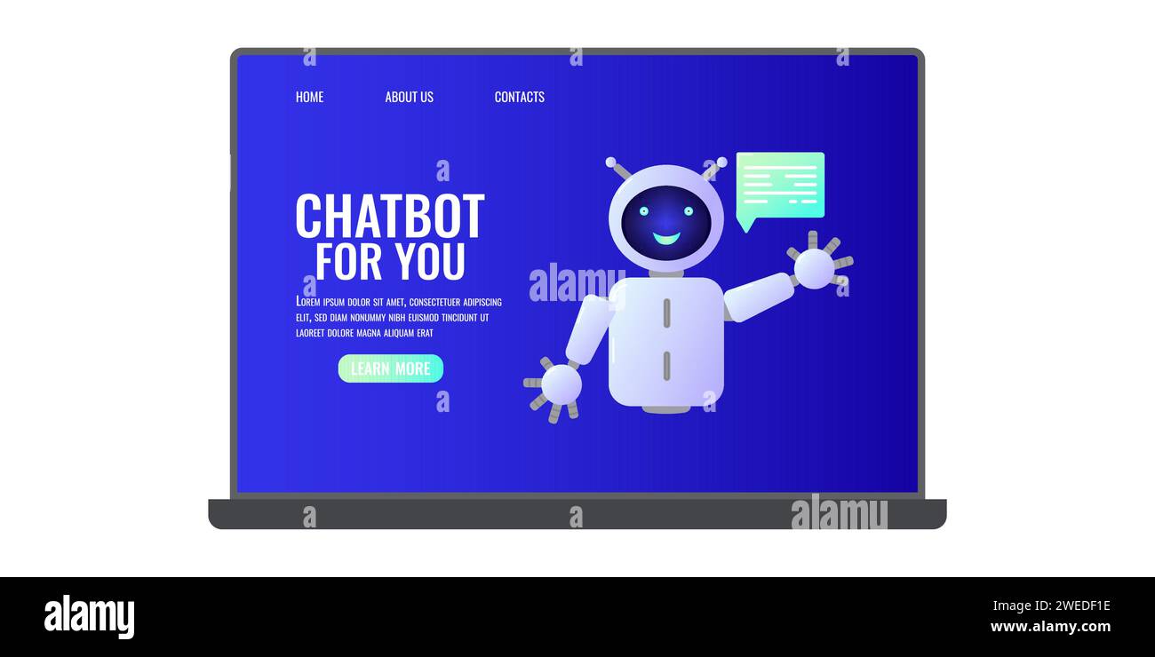 Chatbot assistant form robot with ai 3d. Cute friendly bot neural ...