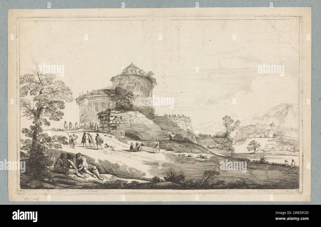 Landscape with Castle Ruin, Jean Pesne, After Guercino, 1666 - 1695 ...