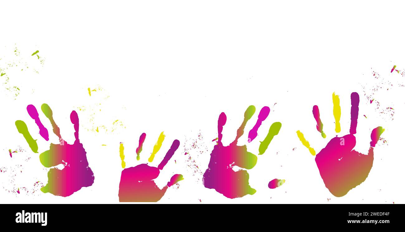 Holi festival happy India carnival of colors. Hands covered in paint ...