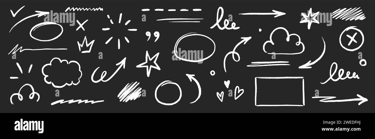 Line text highlight, hand drawn pen brush marker vector. Line text ...