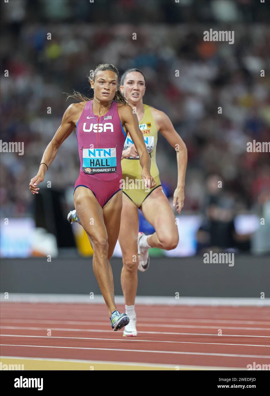 Anna HALL participating in the heptathlon at the World Athletics ...