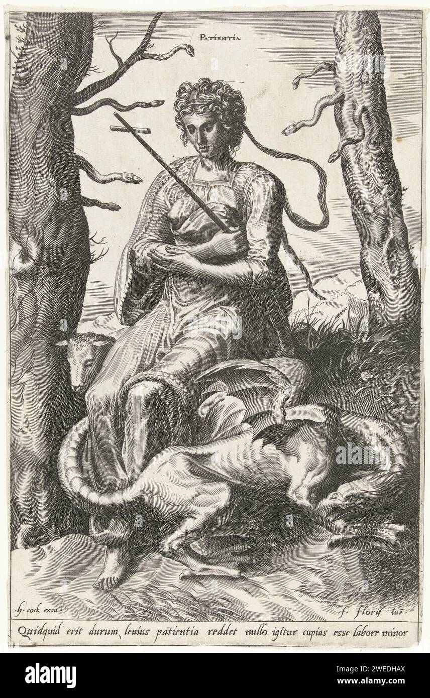 Geduld (Patience), Corte, after Frans Flower (1), 1560 print The ...