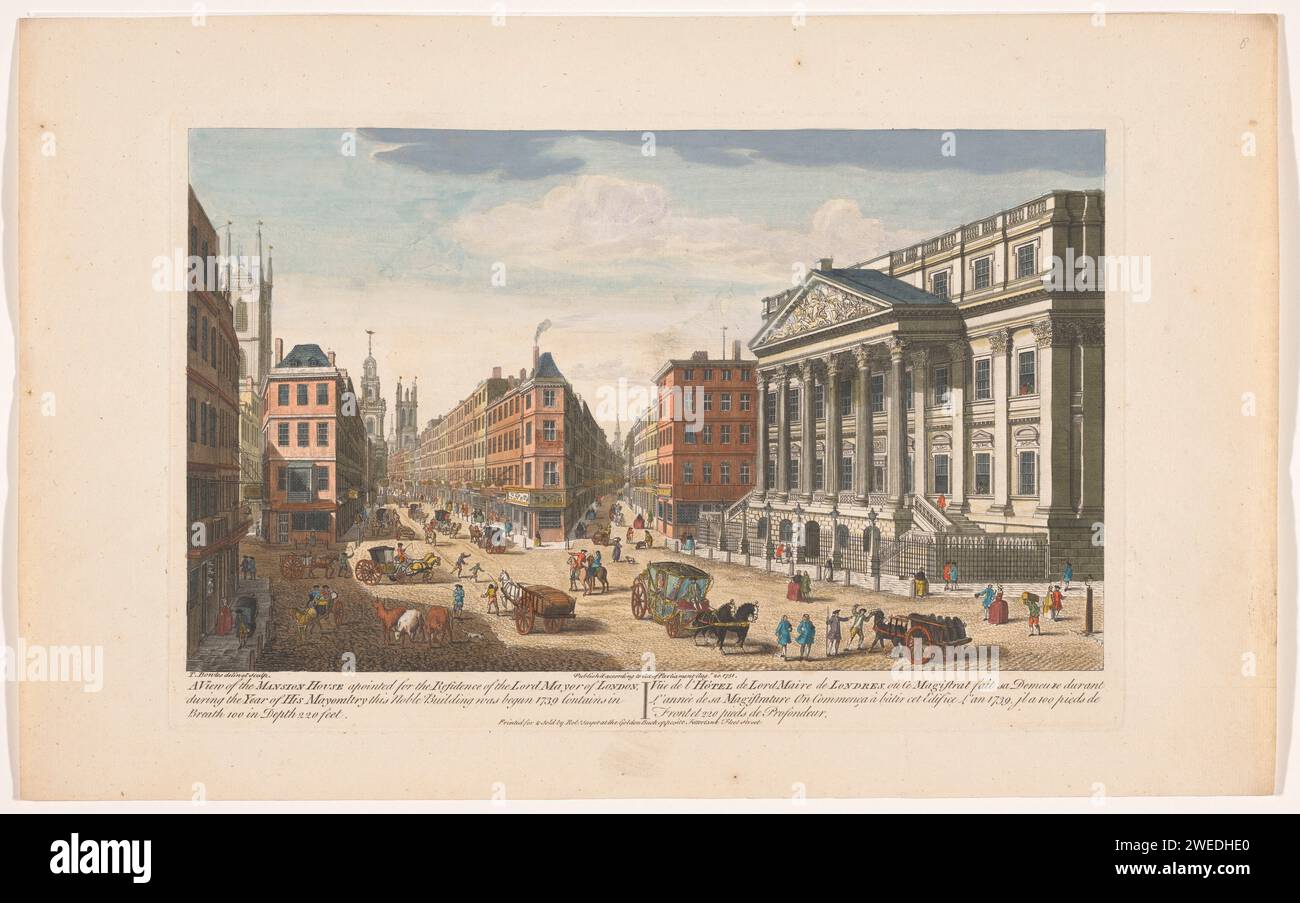 View of the Mansion House in London, Robert Sayer, After Thomas Bowles ...