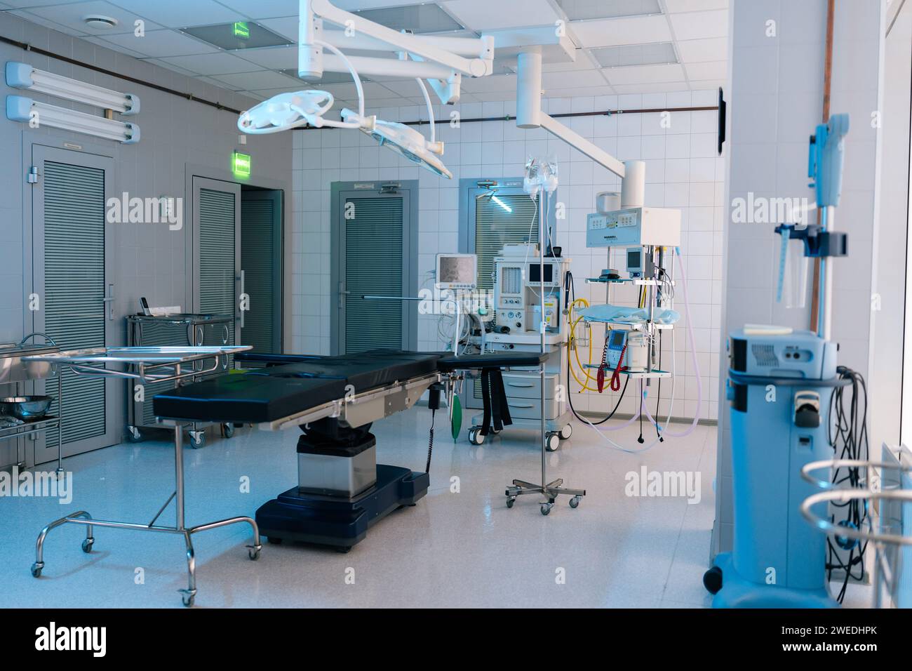 Interior of light hospital room for operation, emergency service and ...