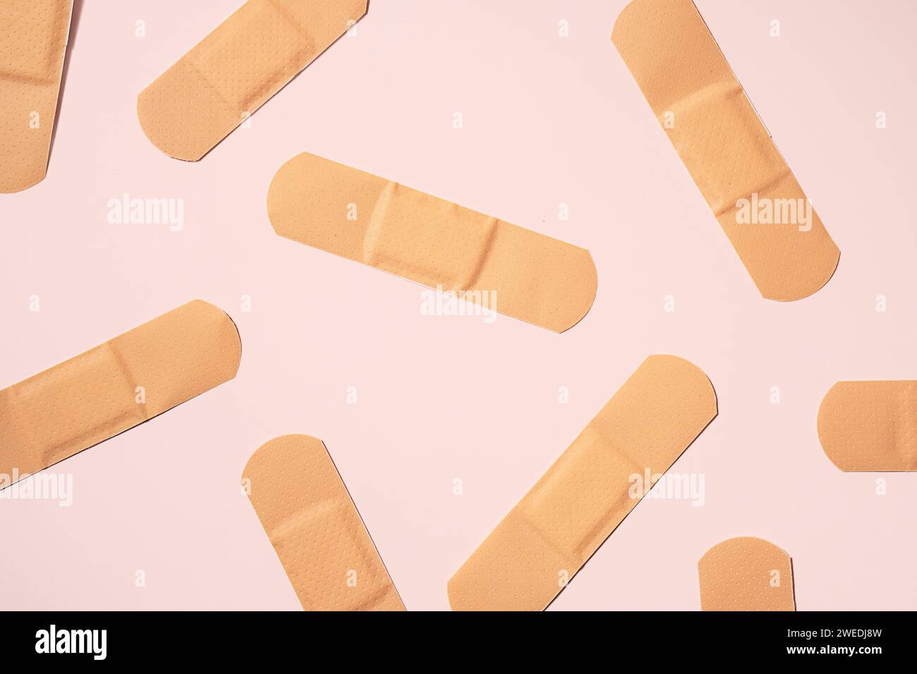 Adhesive bandage for firs aid. Band aids layout Stock Photo - Alamy