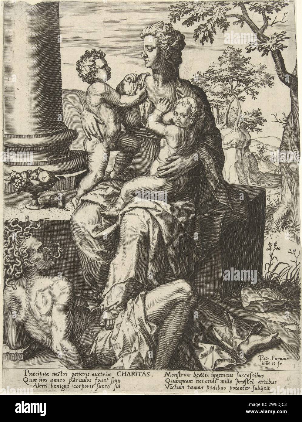 Love overcomes envy, Pieter Jalhea Furnius, 1550 - 1625 print The ...