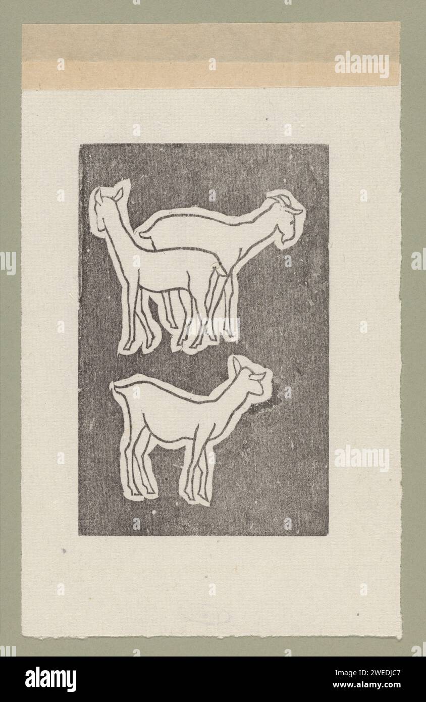 Young Goats, Aristide Maillol, 1937 print paper kid (goat). Daphnis (in ...