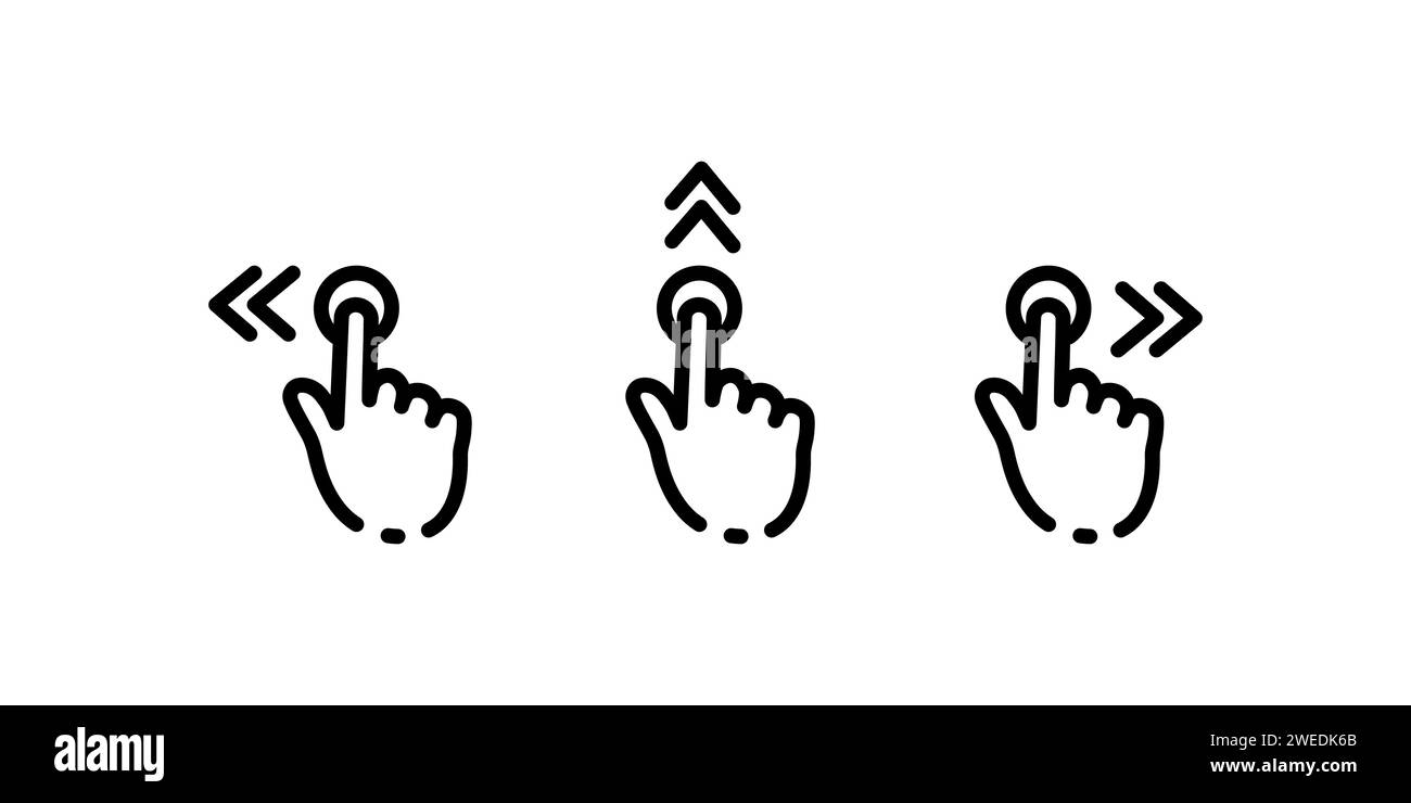 Swipe to left right up icon set. Finger touch screen gestures. Hand ... Swipe to left right up icon set. Finger touch screen gestures. Hand ...