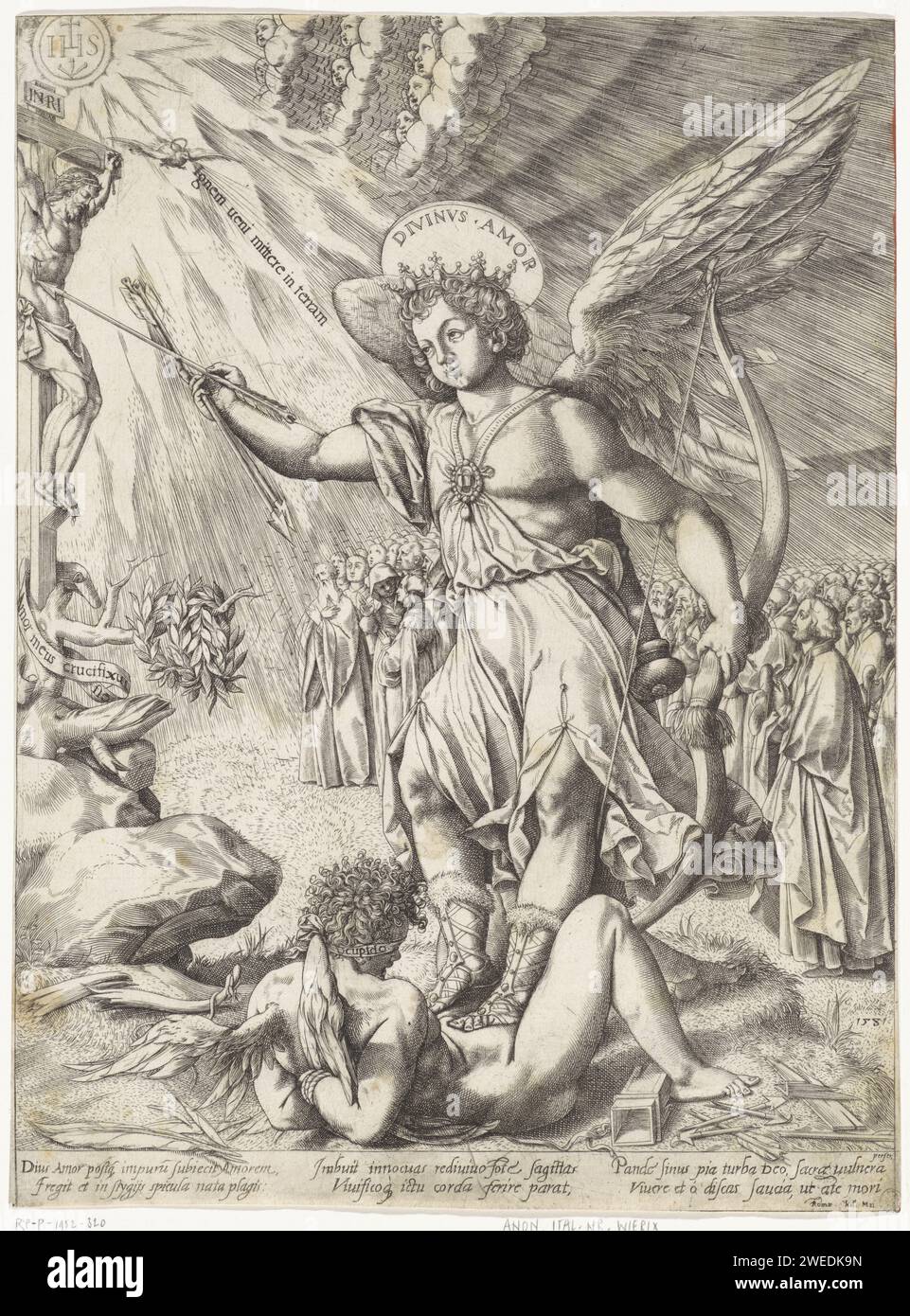 The Heavenly Love, Anonymous, After Hieronymus Wierix, 1581 print A ...