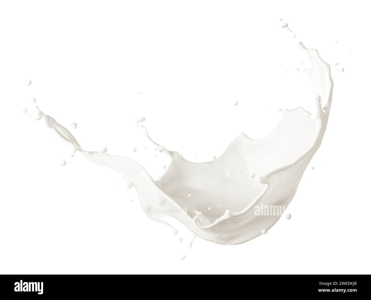 Curve milk splash isolated on white background Stock Photo - Alamy