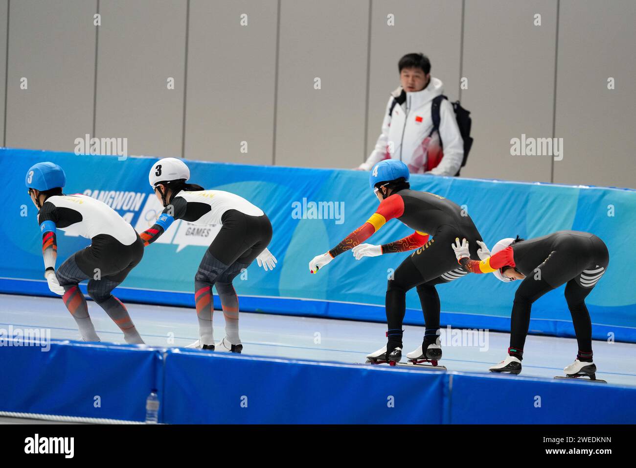 Gangneung, South Korea. 25th Jan, 2024. Pan Baoshuo (2nd R) and Liu ...
