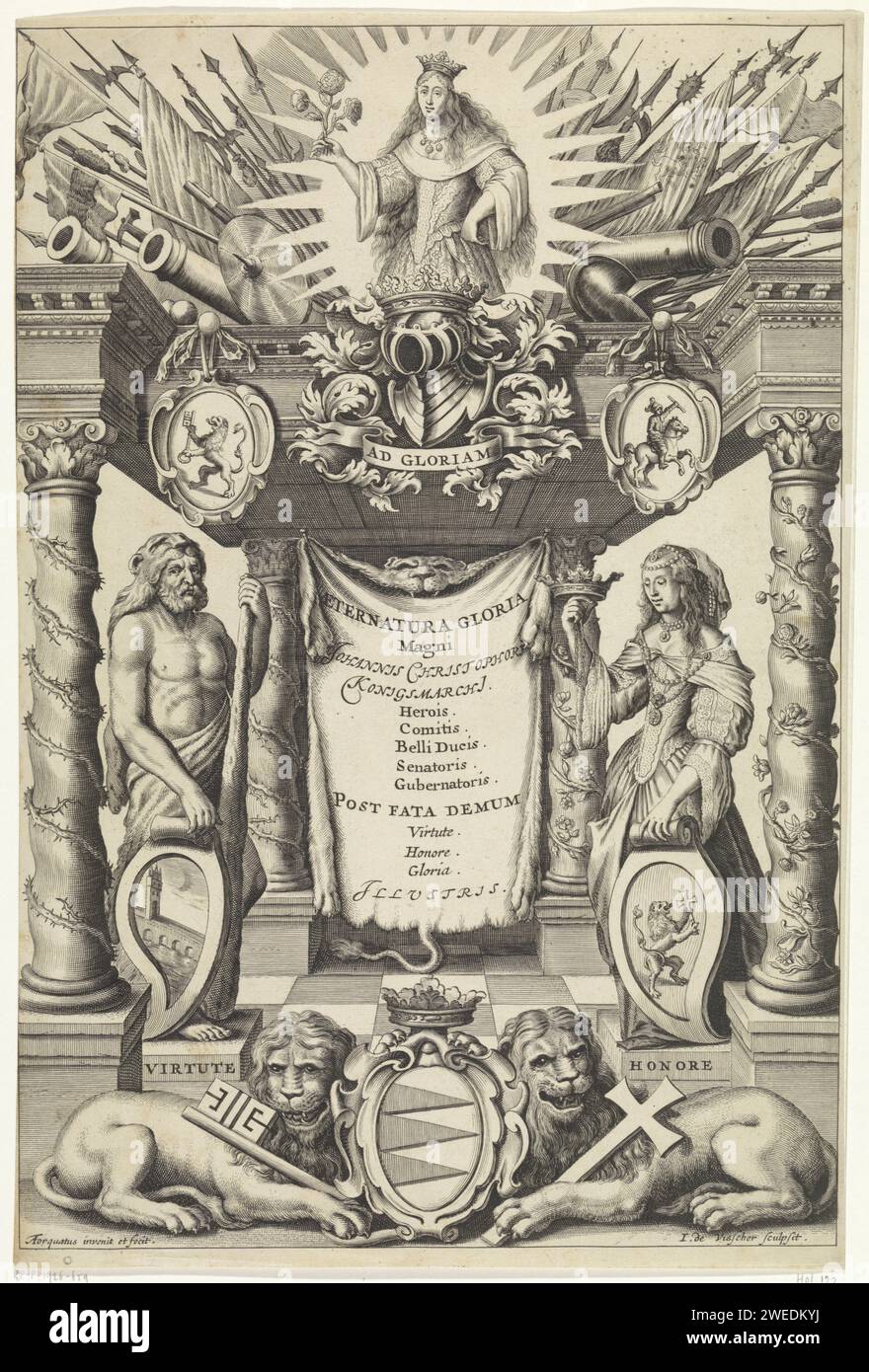 Titelpagina voor: Panegyricus eternalis, 1663, Jan de Wit, after ...