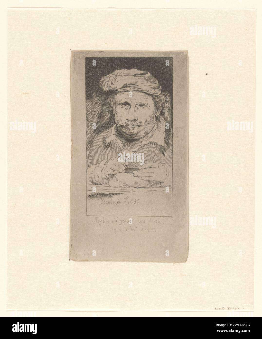 Self-Portrait, Drawing on an Etching-Plate, Pierre François Basan ...