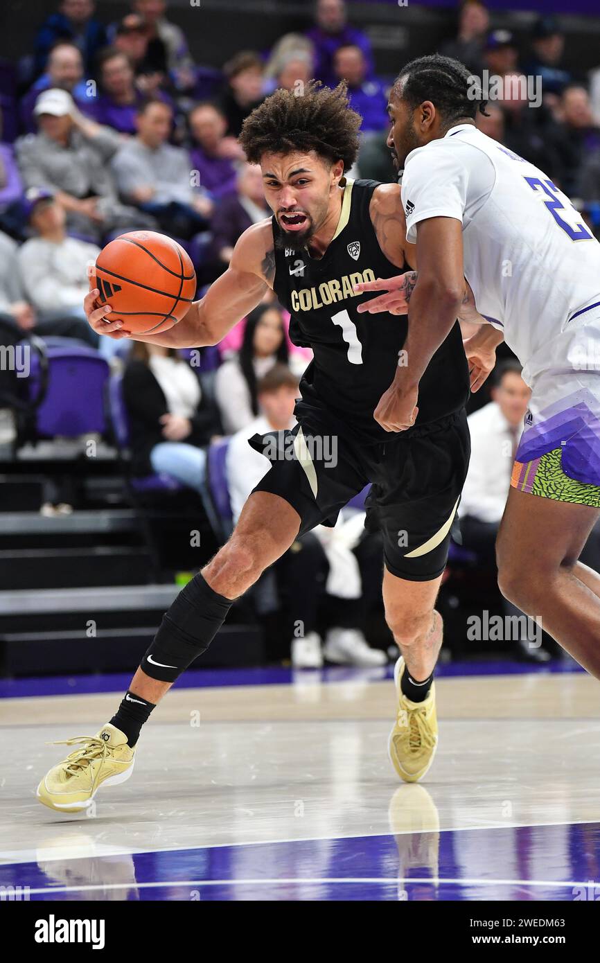 Seattle, WA, USA. 24th Jan, 2024. Colorado Buffaloes guard J'Vonne ...