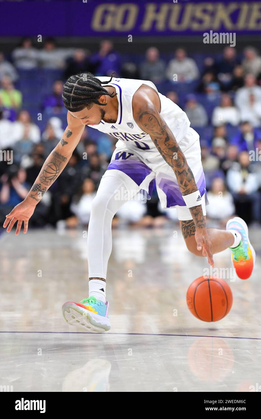 Seattle, WA, USA. 24th Jan, 2024. Washington Huskies guard Koren ...