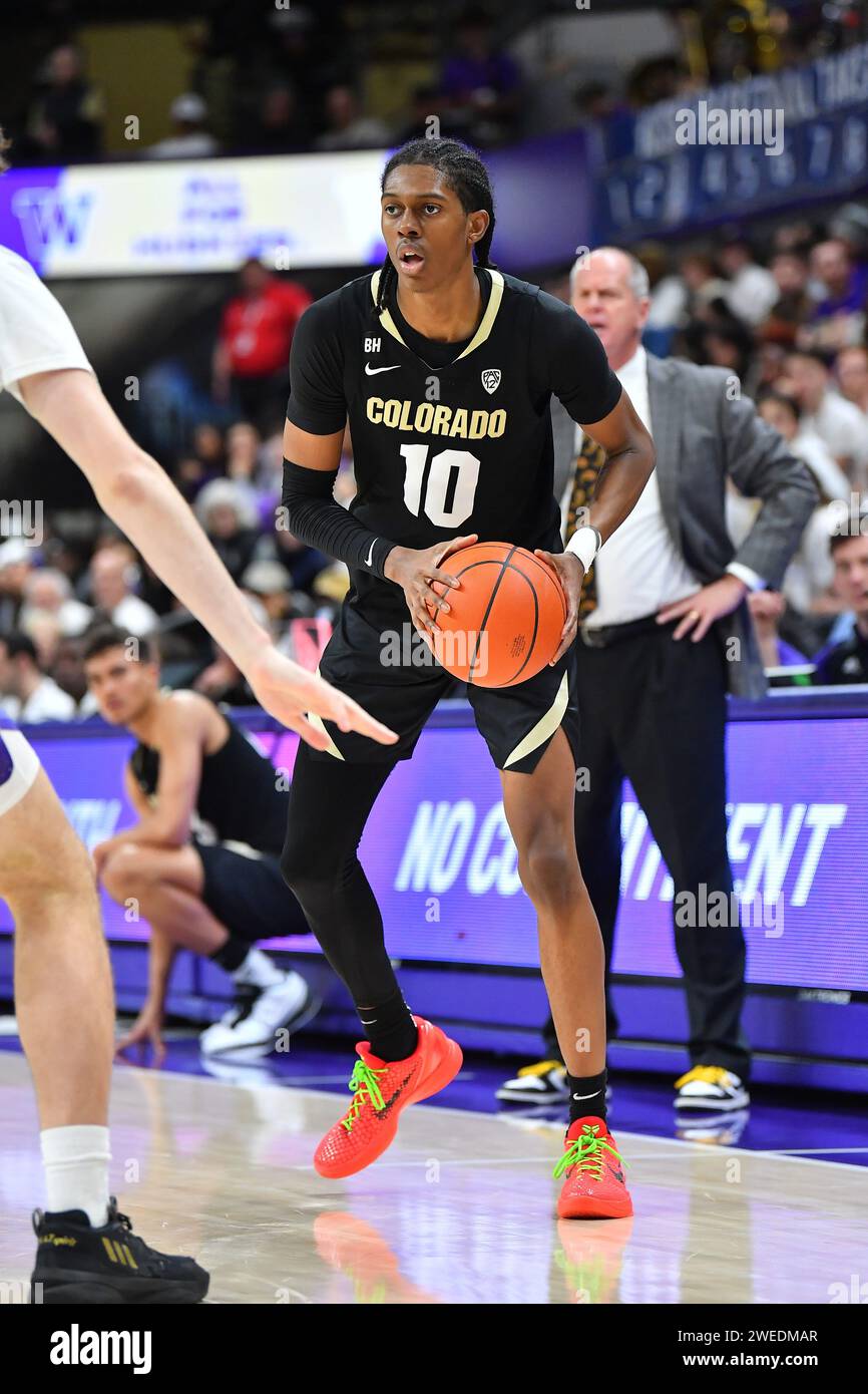 Seattle, WA, USA. 24th Jan, 2024. Colorado Buffaloes forward Cody ...