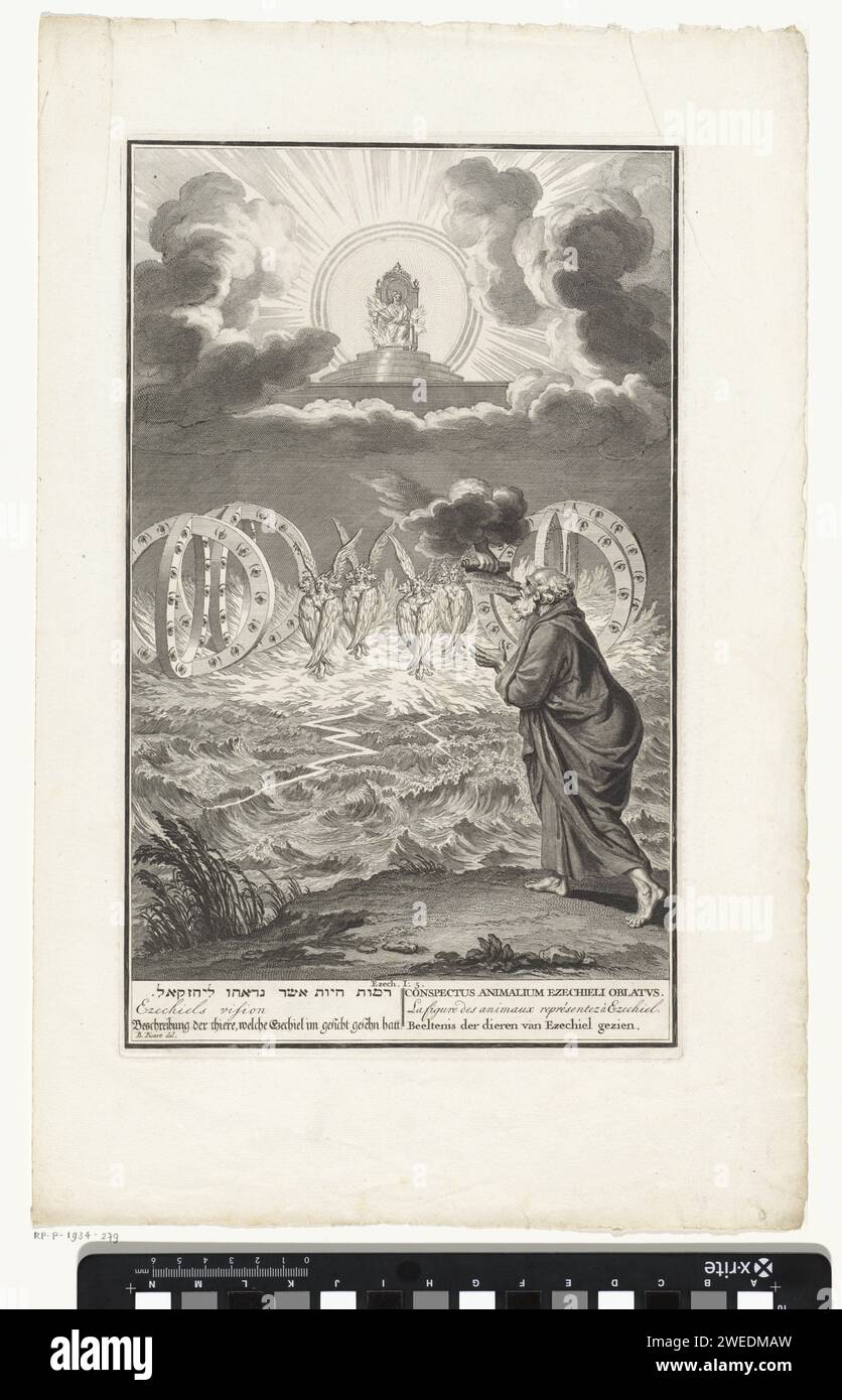 Visioen van Ezekiel, Anonymous, After Bernard Picart, 1693 - 1783 print ...