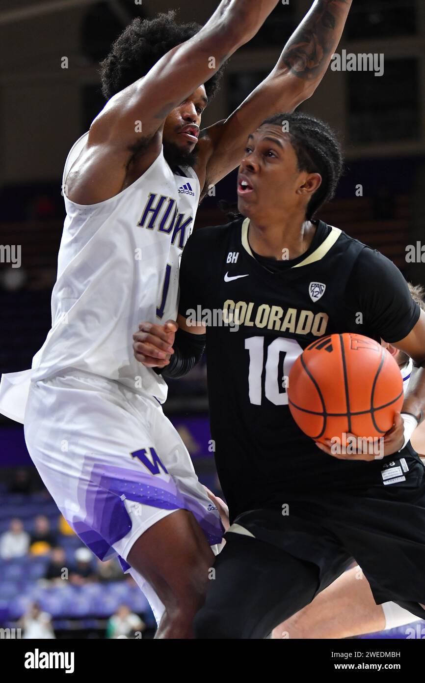 January 24, 2024: Colorado Buffaloes forward Cody Williams (10) works ...