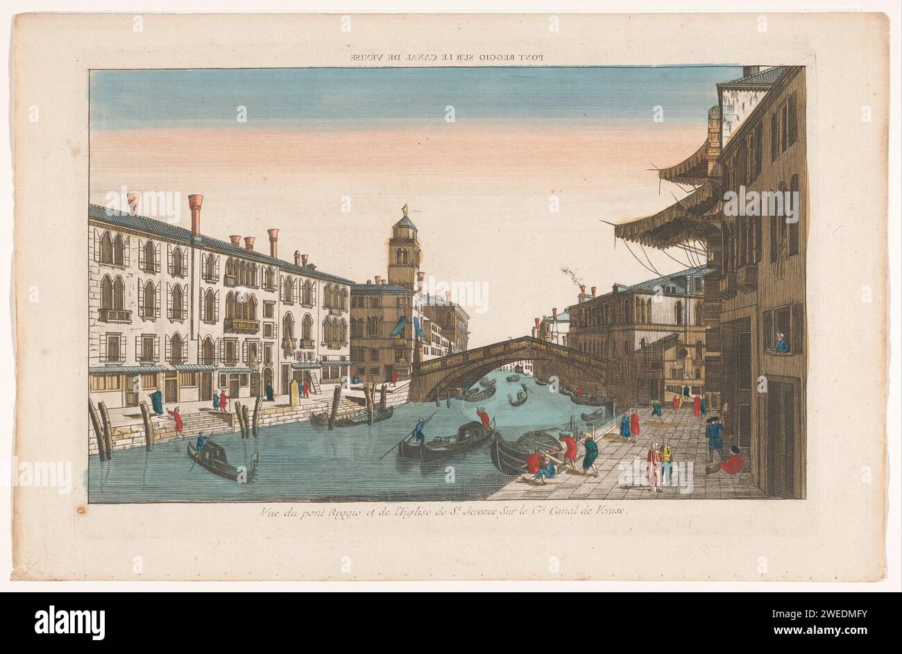 View of the Ponte delle Guglie over the Canal di Cannaregio in Venice, Anonymous, 1700 - 1799 ...