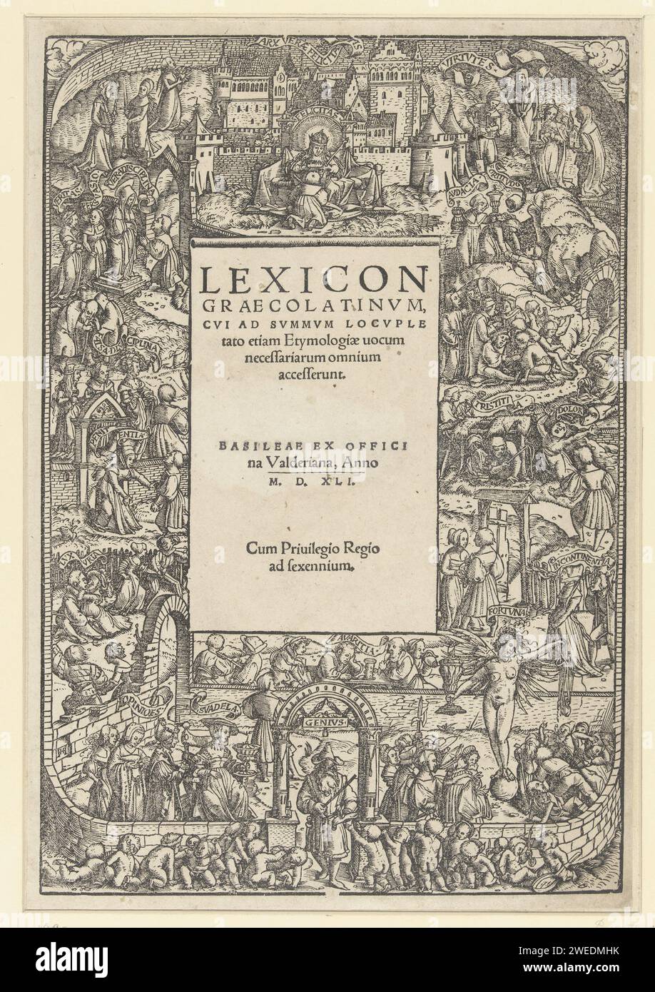 Title print with tabula cebetis and title in book print, Hans Hermann ...