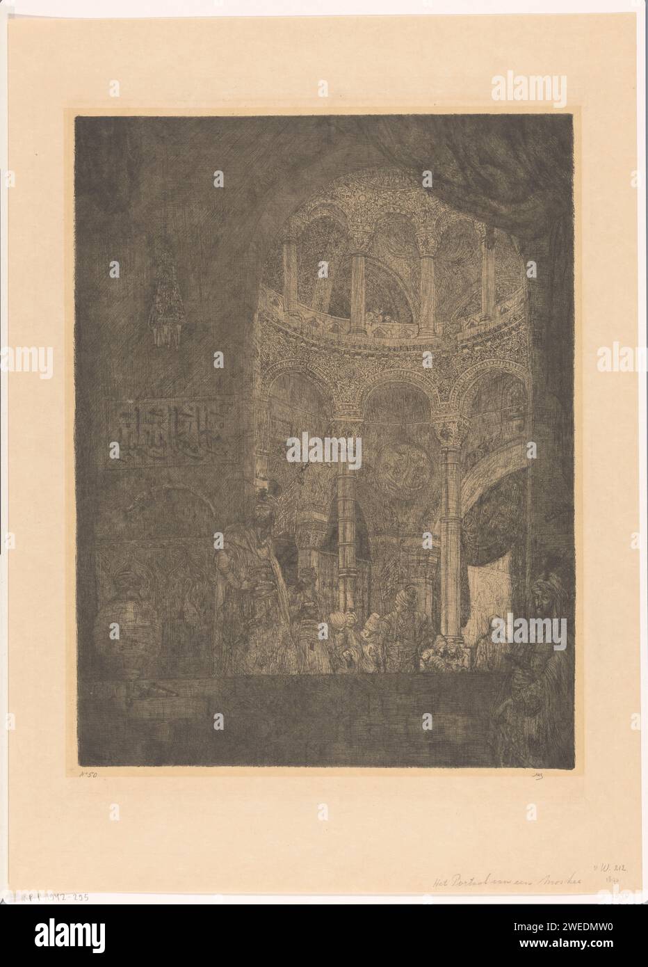 Portal of a mosque, Marius Bauer, 1890 print Interior of a mosque with ...