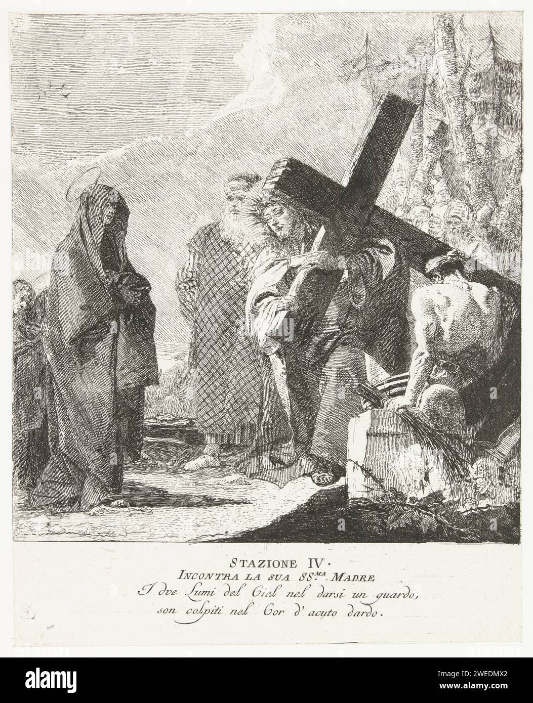 Christ meets his mother during cross -support, Giovanni Domenico ...