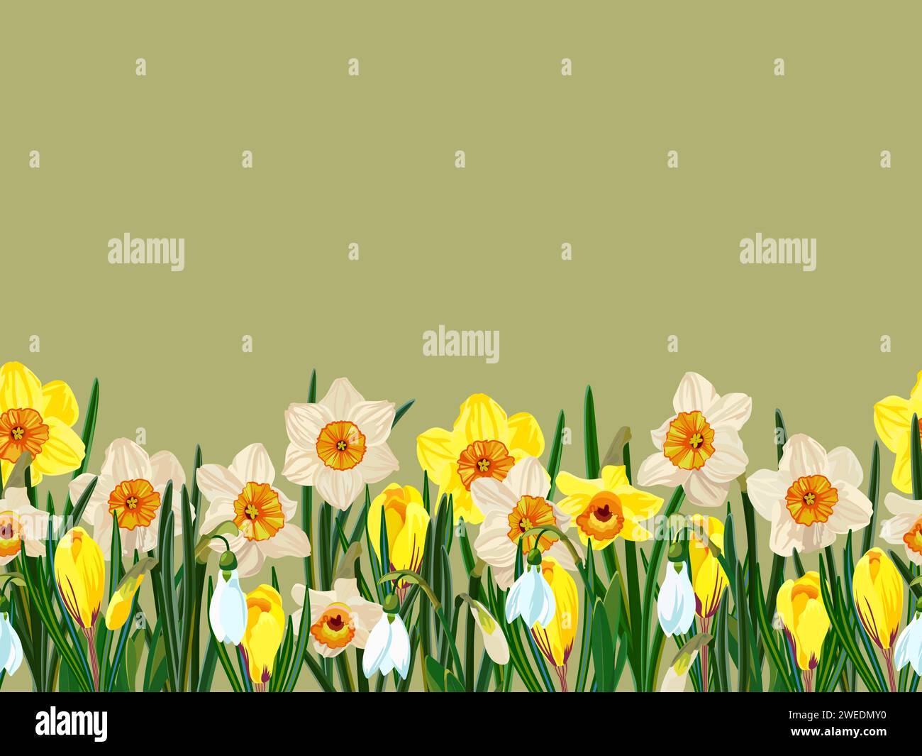 Horizontal flower stems Stock Vector Images - Alamy