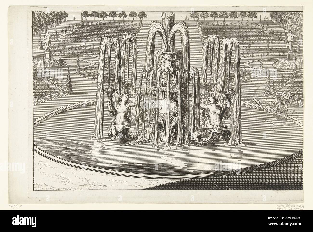 Round Bassin with Crown from which water sprays, Anonymous, After ...