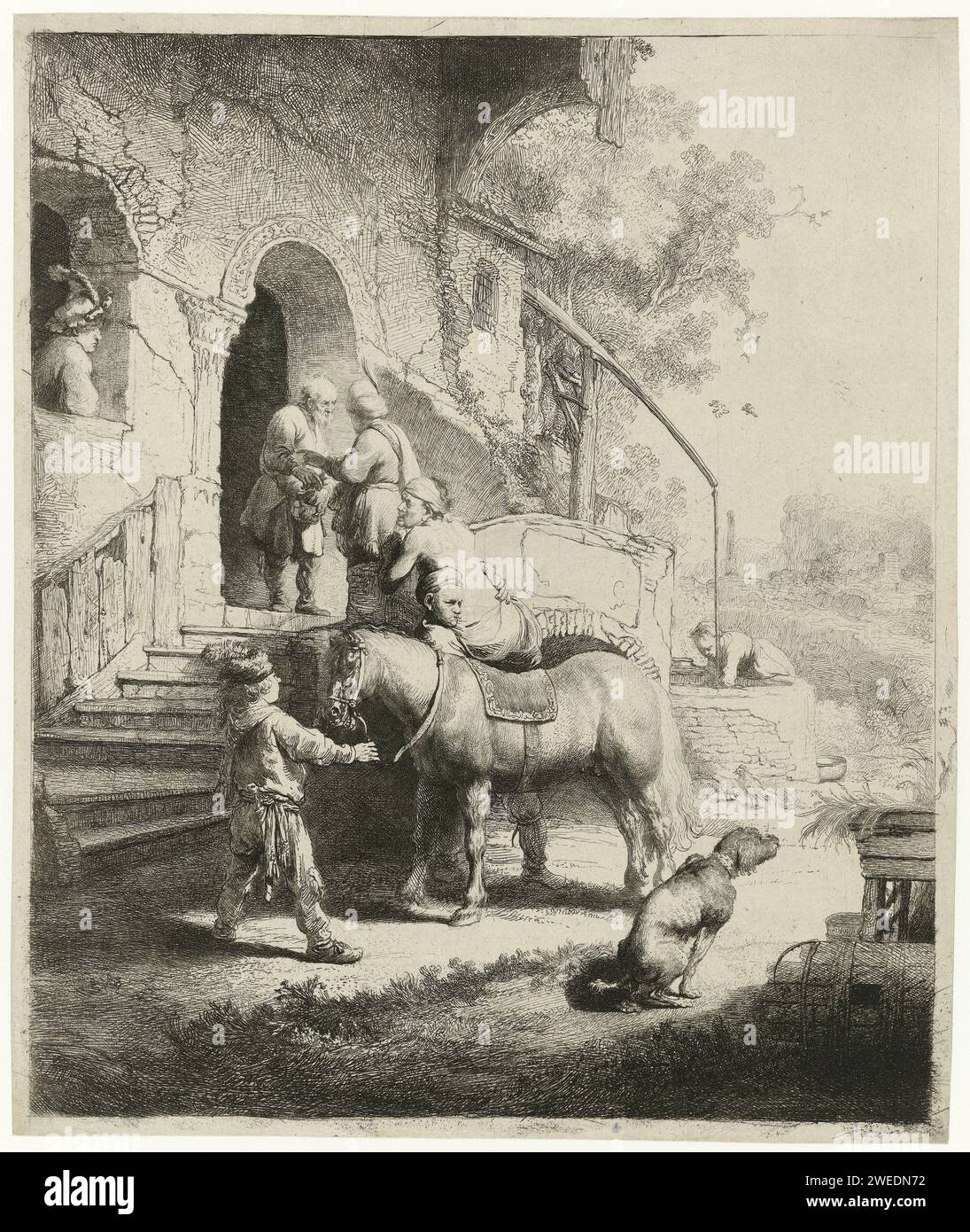 The Good Samaritan, Rembrandt van Rijn, 1633 print paper etching the ...