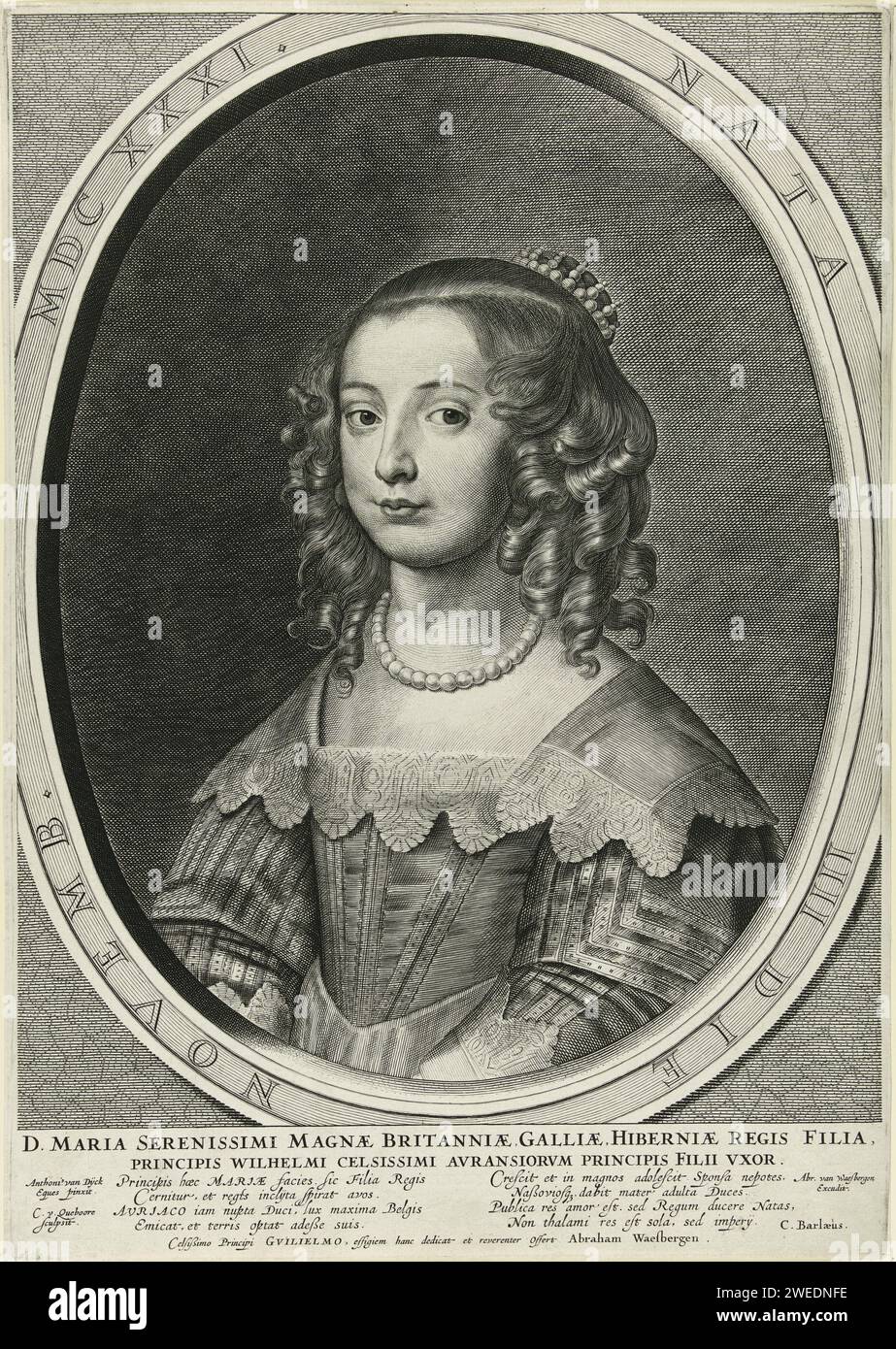 Portrait of Maria Henrietta Stuart, Crispijn van den Queborn, after ...