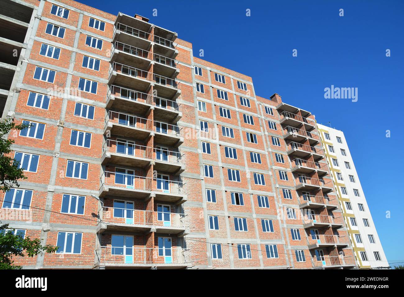 Building, erecting a new residential building, block of flats. A new ...